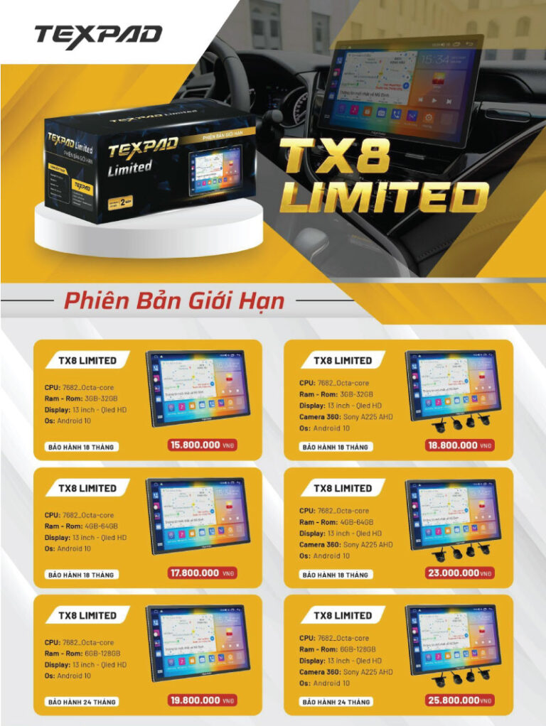 Màn Hình TexPad TX8 Limited | Bảng Giá 2025